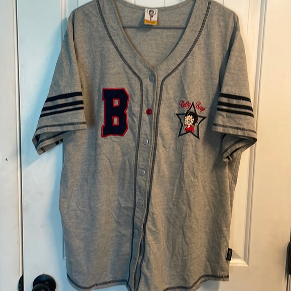 Betty Boop | Tops | Vintage 202 Betty Boop Button Up Jersey Shirt ...